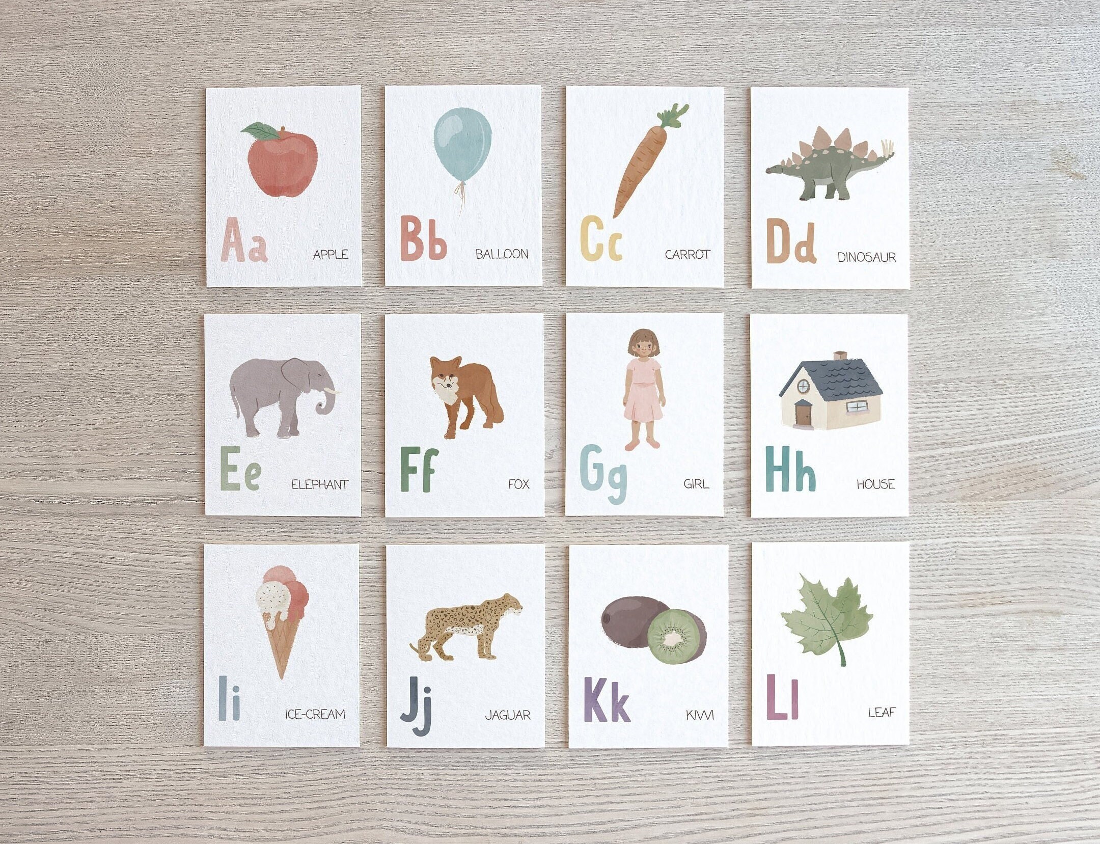 Alphabet Flash Cards: Montessori ABC Printable (digital Download) - Etsy