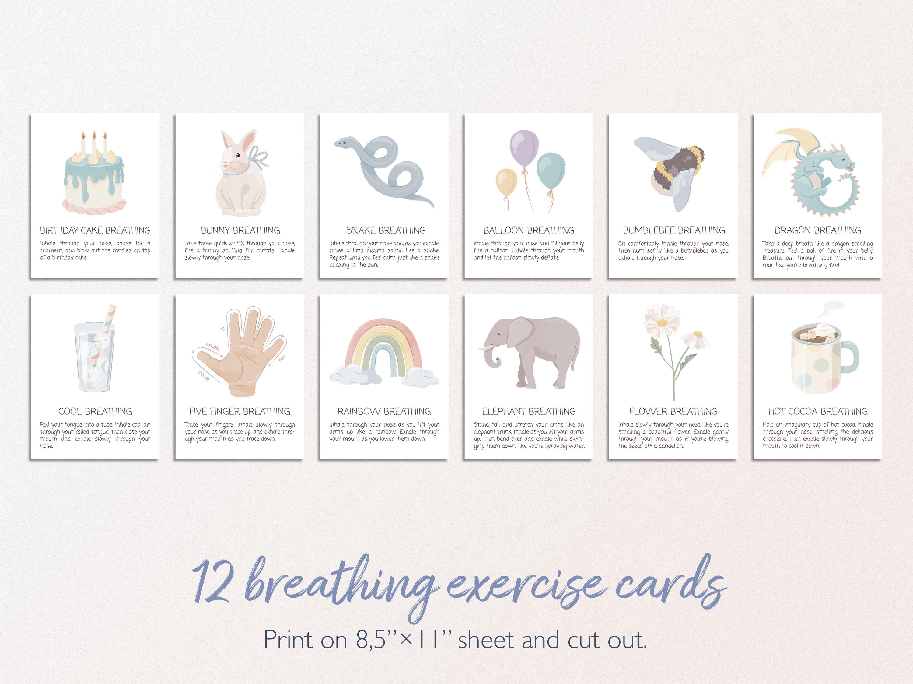 Mindfulness Breathing Cards for Kids: Calm Down Corner (digital ...