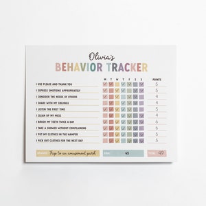 Editable Kids Behavior Chart, Custom Reward Chart Template, Good ...