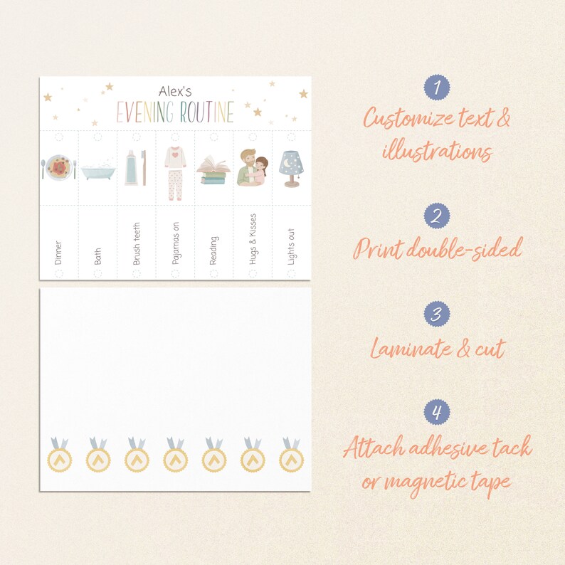 Editable Evening Routine Chart Planning Toddler Bedtime - Etsy Editable Evening Routine Chart Planning Toddler Bedtime - Etsy