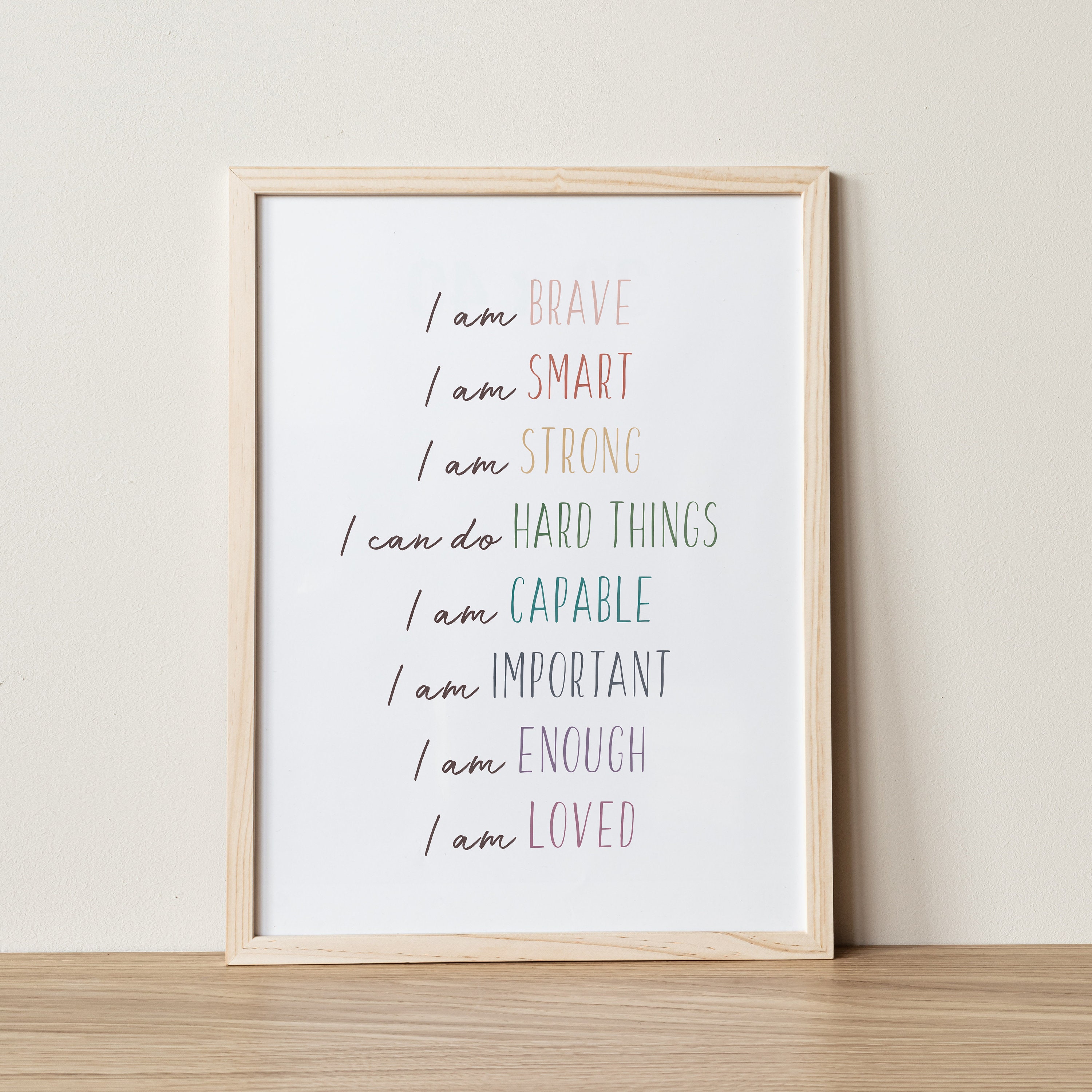 Daily Affirmations Wall Art I Am Enough 3 Piece Wall Art | Etsy