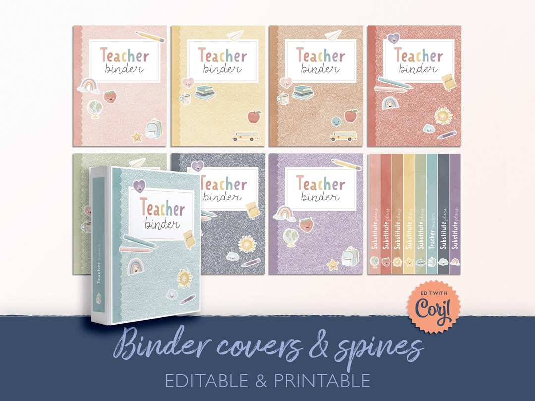 Editable Teacher Binder Covers: Pastel Classroom Decor (corjl ...