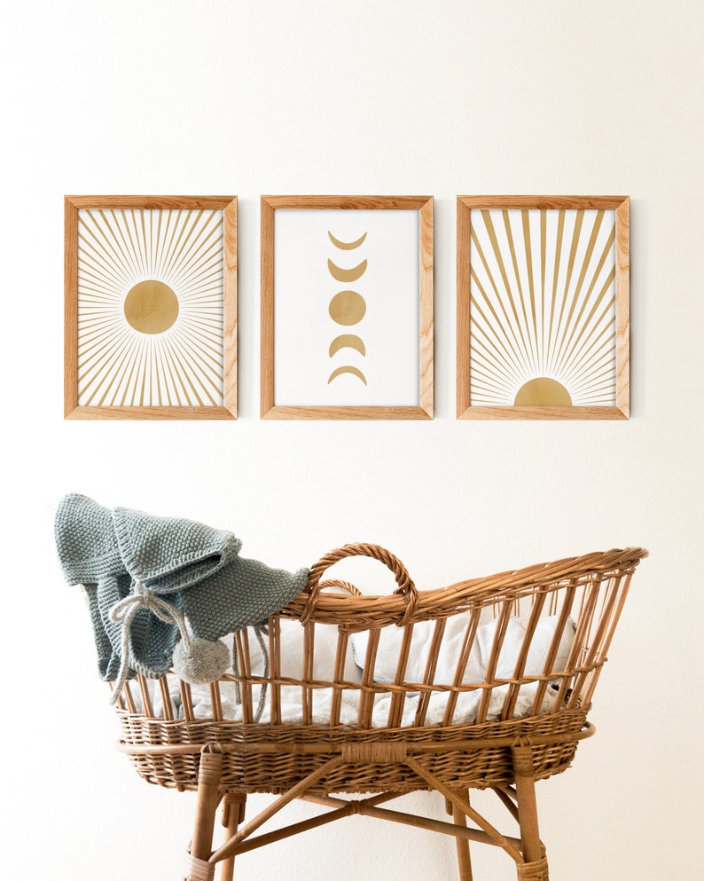 Moon Phases Poster Moon Phase Art Boho Decor Neutral Wall | Etsy