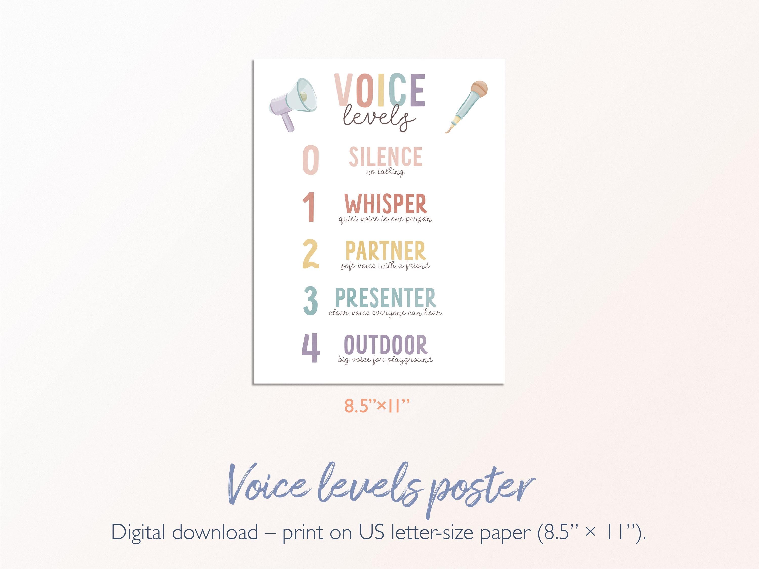 Boho Classroom Voice Level Chart: Calm Decor Printable (digital ...