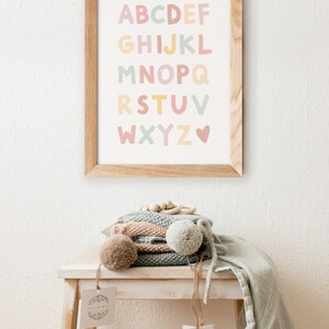 Abc Poster Alphabet Poster Playroom Wall Art Pastel - Etsy