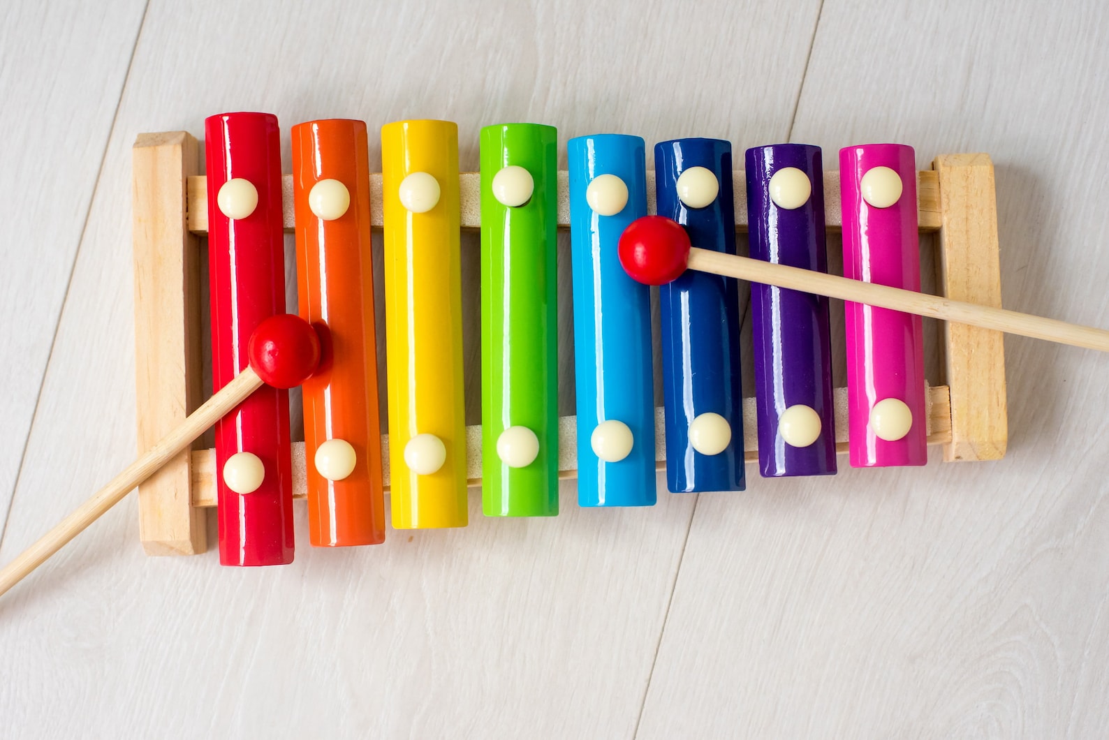 Rainbow Wooden Xylophone Toy Childrens Instrument | Etsy