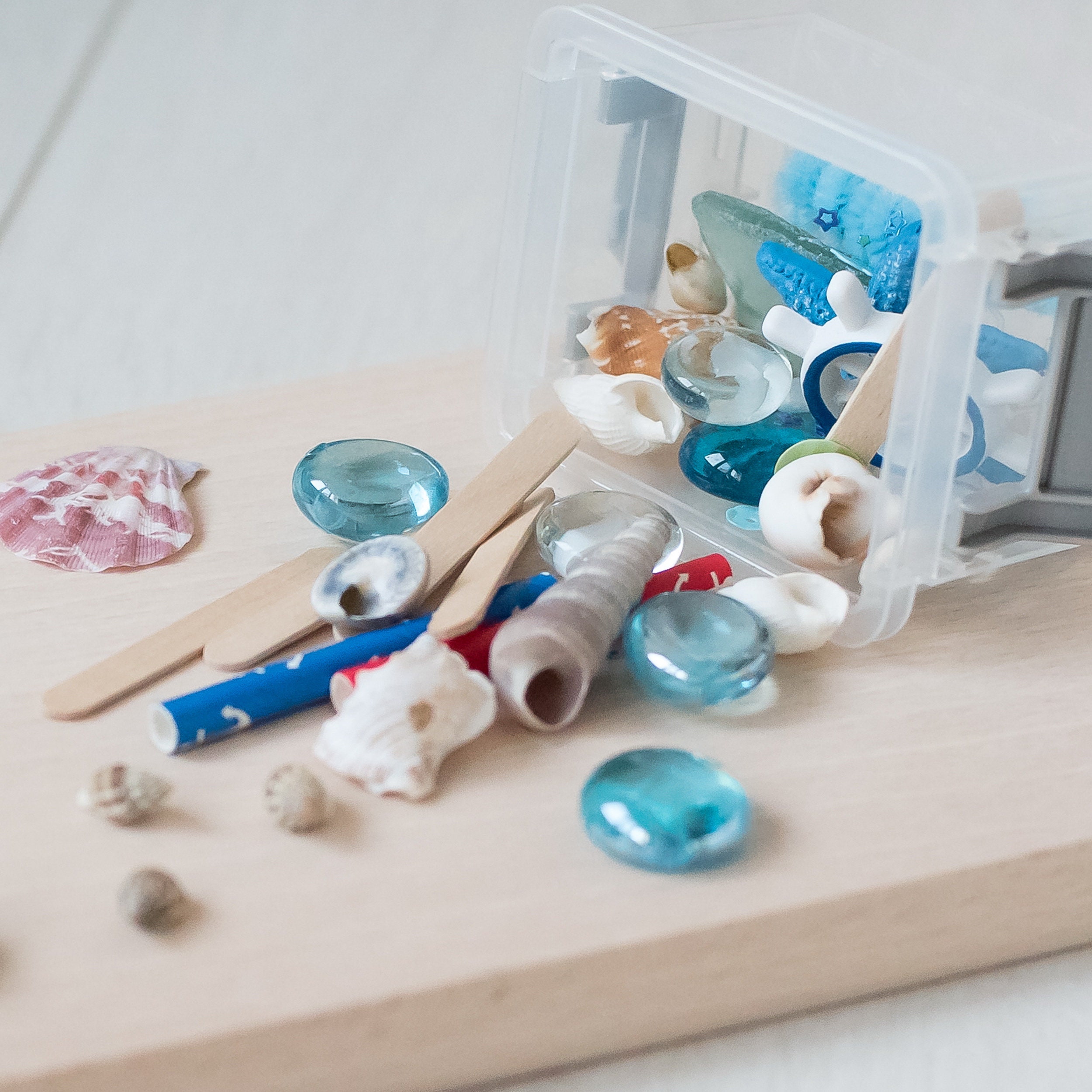 Montessori Playdough KIT Under the Sea Accessory NATURAL WOOD Sensory ...