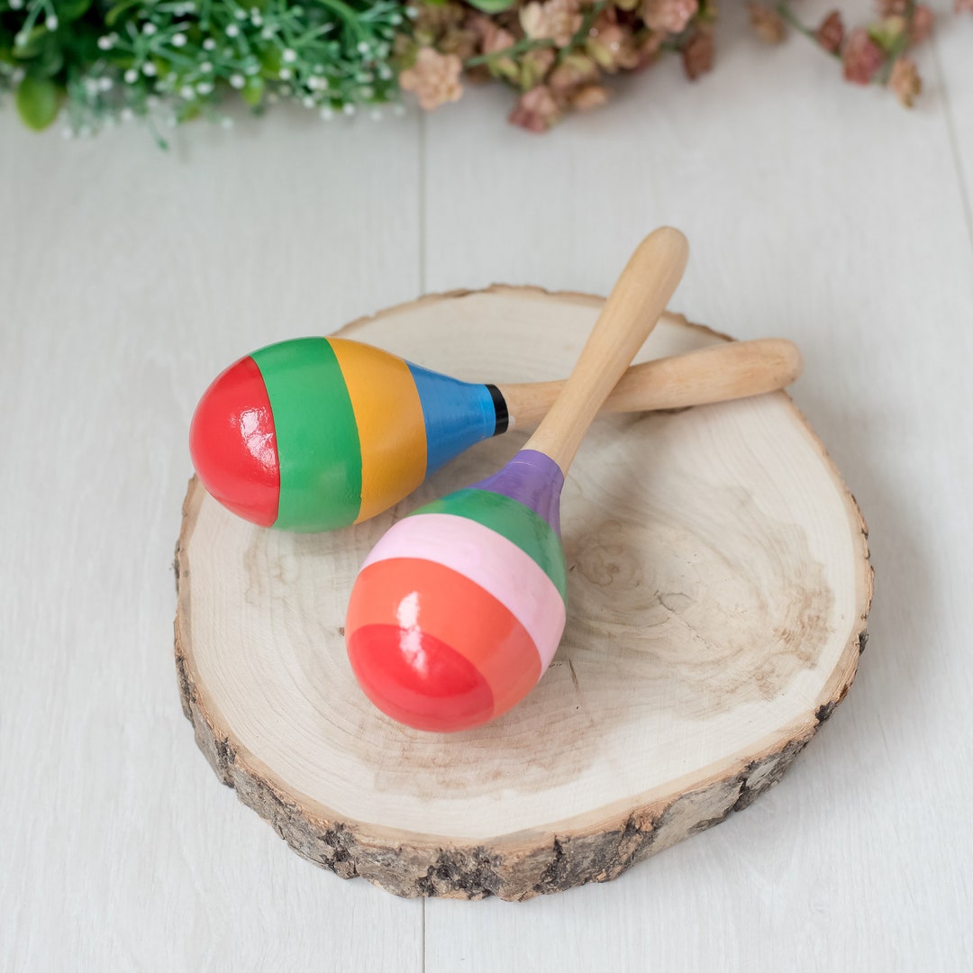 Handmade Wooden Maraca-fun Sensory Toy for Kids-shake-montessori Wooden ...
