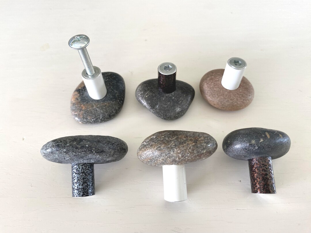 Beach Stone Knob, Rock Pulls, Drawer Knobs, Stone Cabinet Handles, Beach Style Interior, Door ...