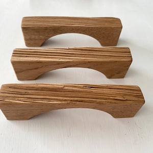 Unique Wooden Handles, Cabinet and Drawer Pulls, Textured Wood, Oak ...