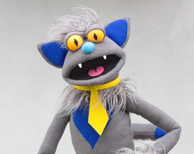 The Gray Cat Puppet Scary Puppet Hand Professional Puppet - Etsy