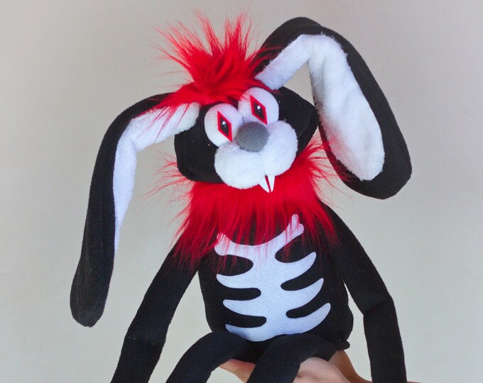 The Black Rabbit Dark Rabbit Puppet Halloween - Etsy