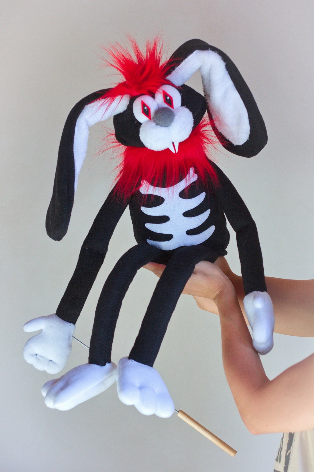 The Black Rabbit Dark Rabbit Puppet Halloween - Etsy