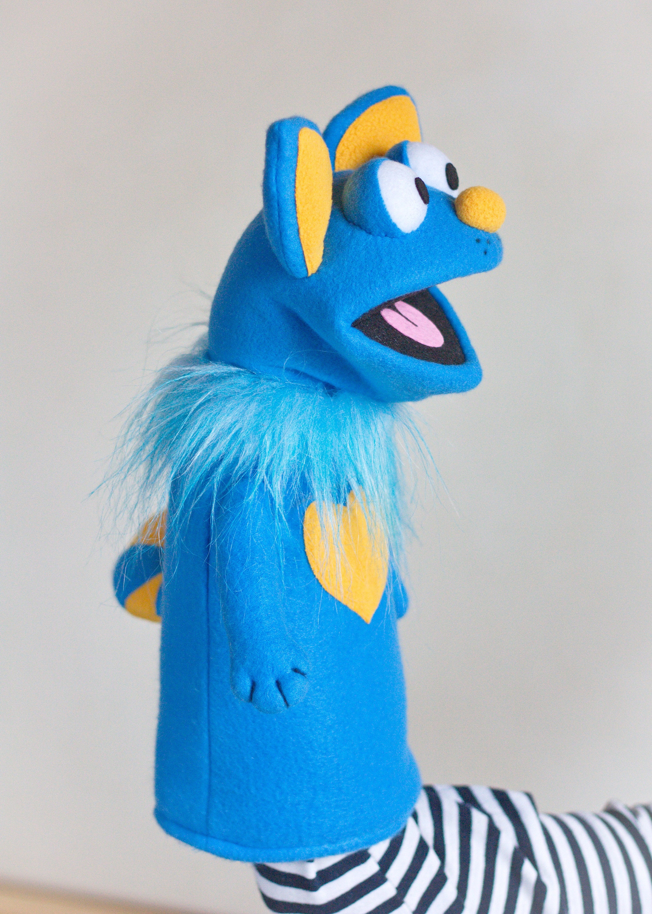 Brave Ukrainian Blue Cat Yellow and Blue Funny Puppet Professional ...