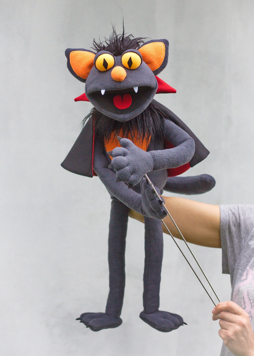 Vampire Cat Puppet Halloween Scary Puppet Hand Puppet Funny - Etsy