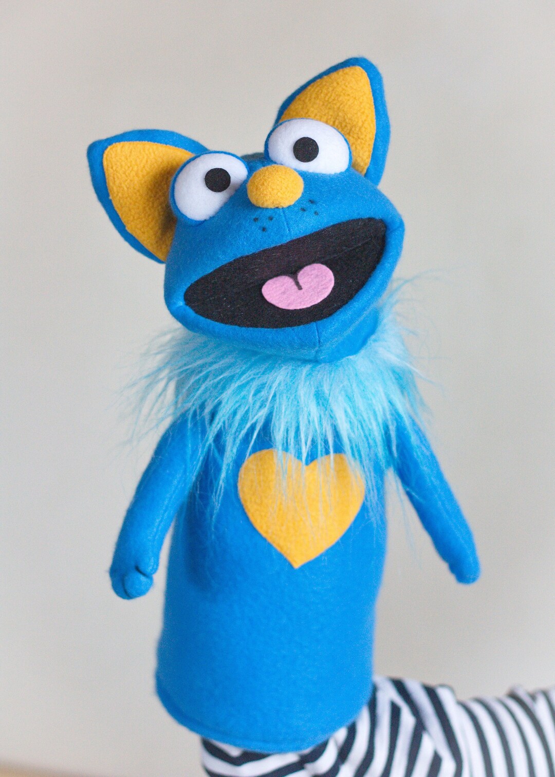 Brave Ukrainian Blue Cat Yellow and Blue Funny Puppet Professional ...