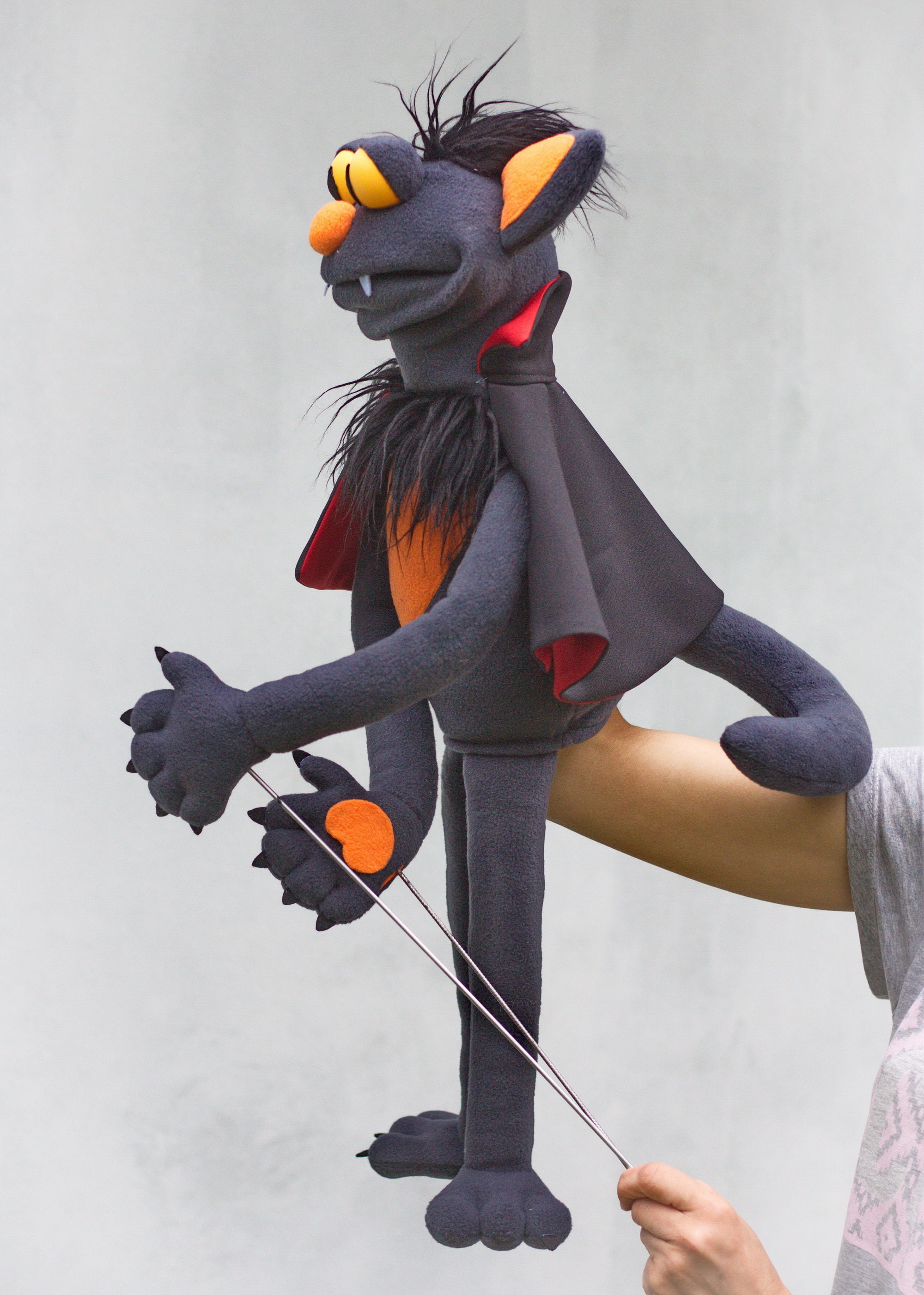 The Vampire Cat Puppet Halloween Scary Puppet Hand Puppet - Etsy
