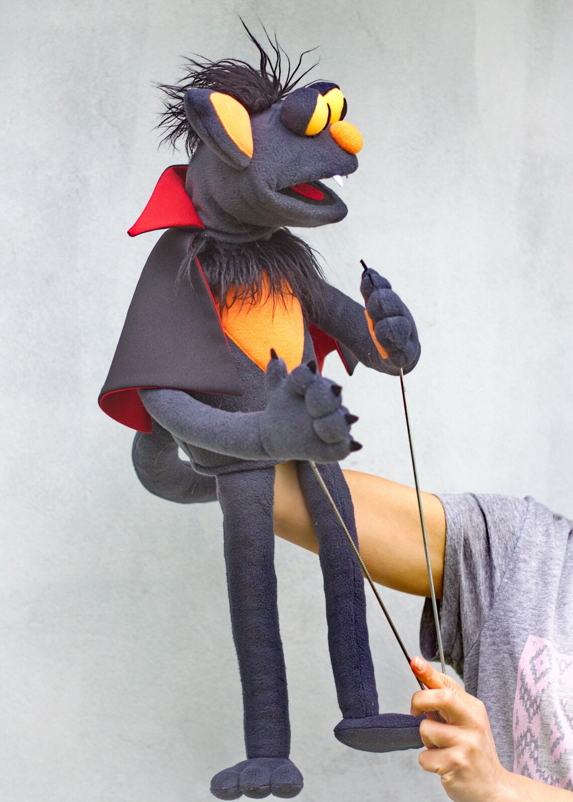 The Vampire Cat Puppet Halloween Scary Puppet Hand Puppet - Etsy