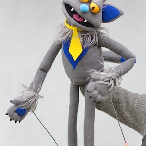 The Gray Cat Puppet Scary Puppet Hand Professional Puppet - Etsy