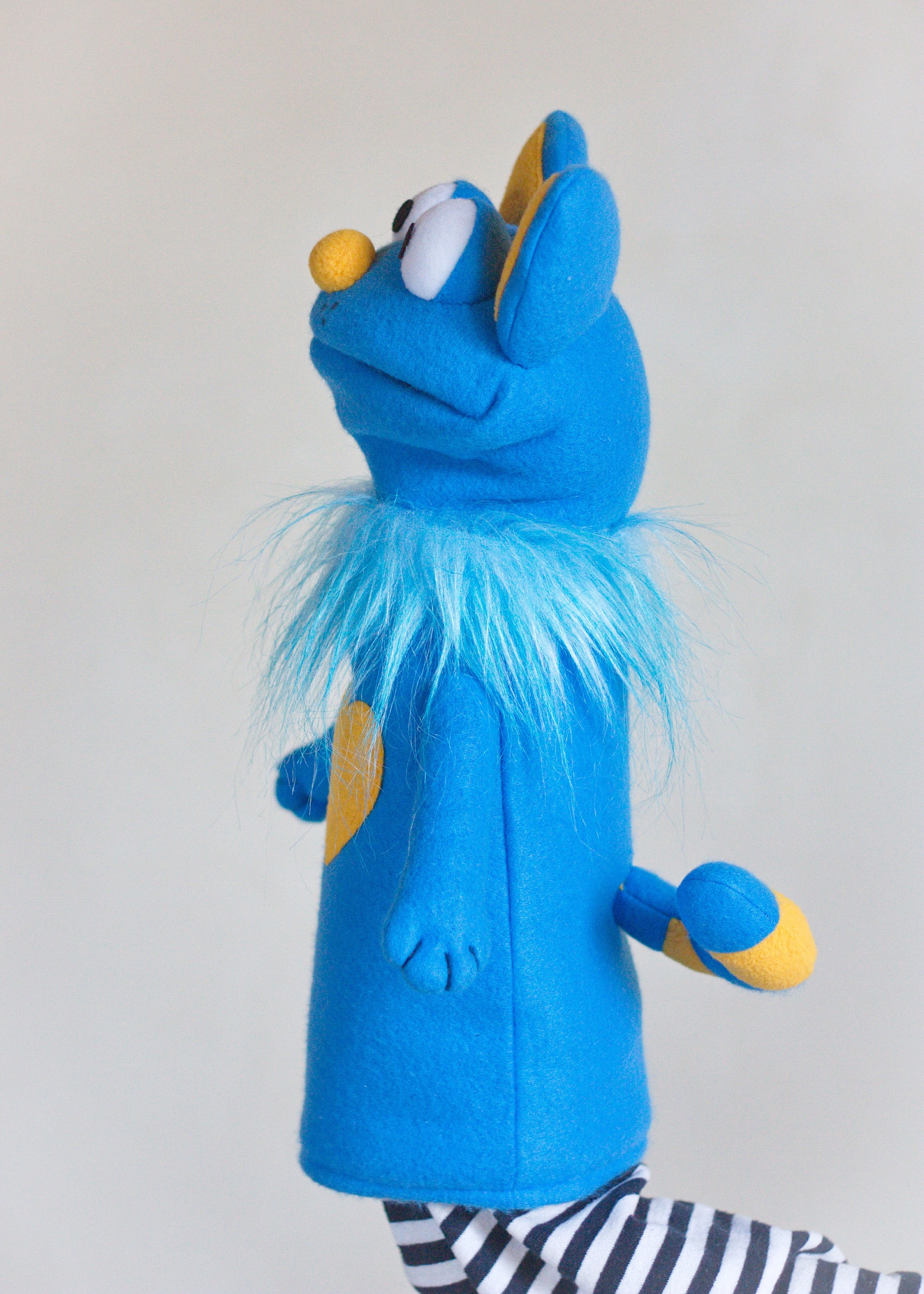 Brave Ukrainian Blue Cat Yellow and Blue Funny Puppet Professional ...