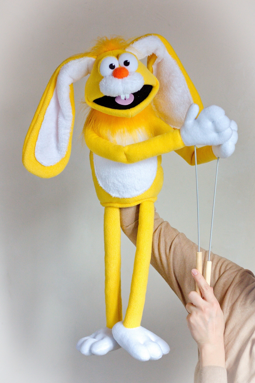 Funny Bunny Puppet Easter Rabbit Professional Hand Puppet - Etsy