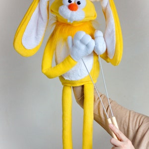 Funny Bunny Puppet Easter Rabbit Professional Hand Puppet - Etsy