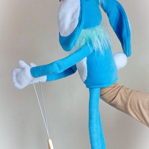 Funny Bunny Puppet Easter Blue Rabbit Professional Hand Puppet - Etsy