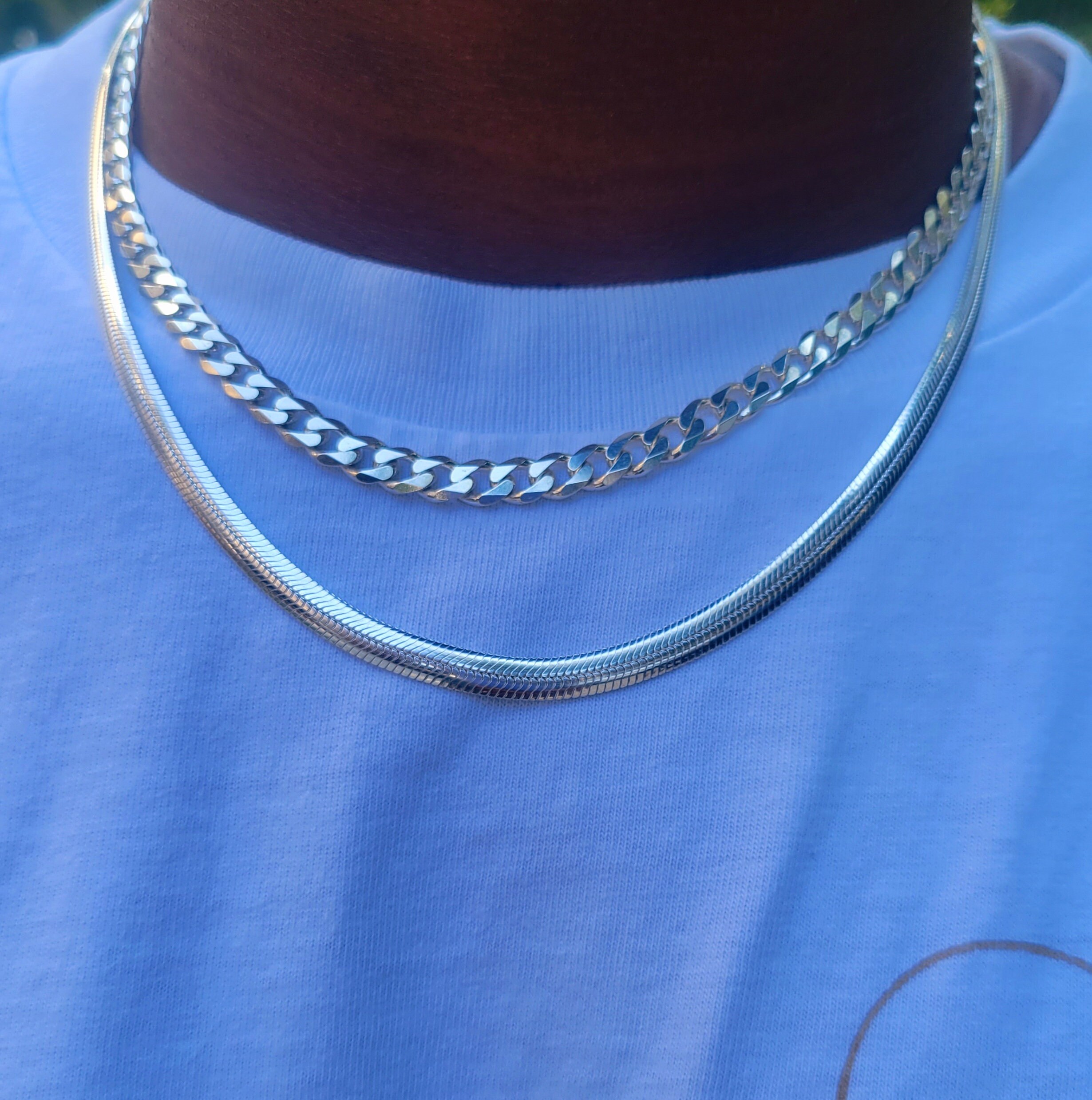 Solid Sterling Silver Cuban Link Chain - Etsy