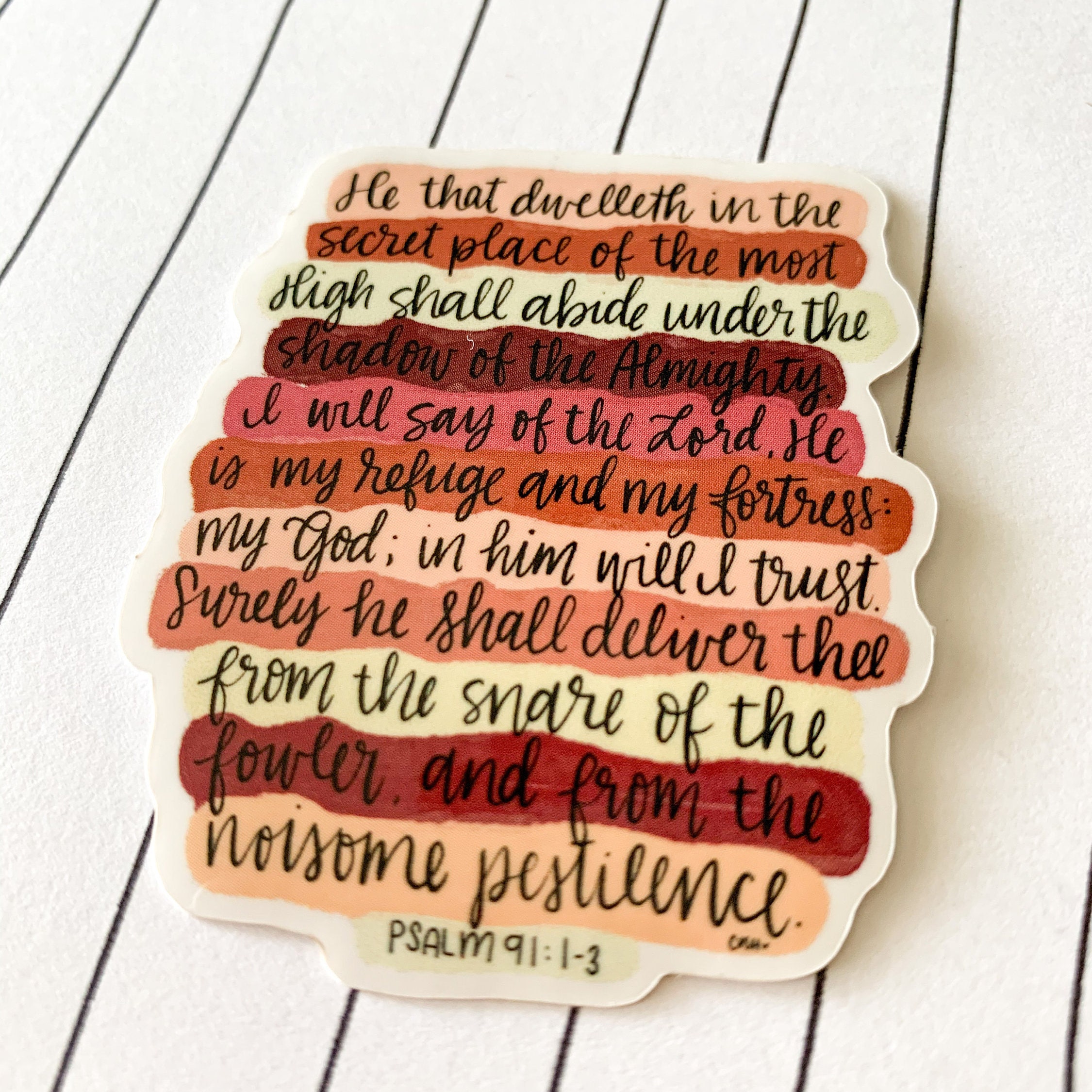 Psalm 91 Stickers Christian Stickers Water Bottle Stickers - Etsy