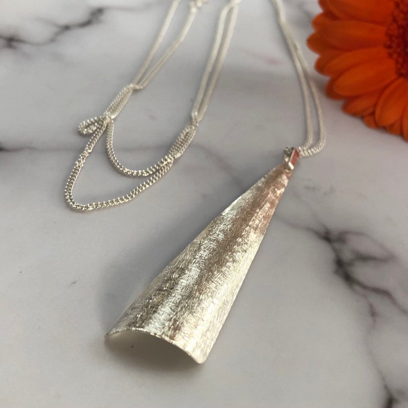 Long Silver Necklace - Etsy