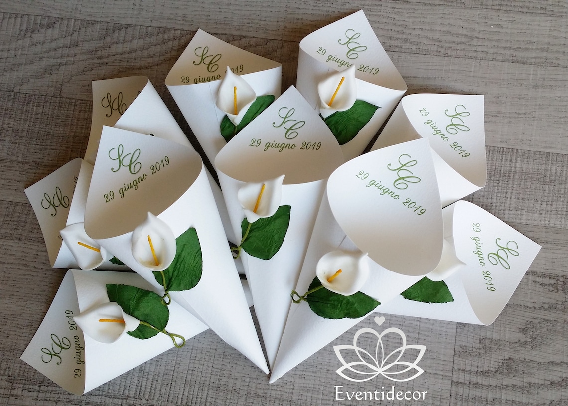 Coni conetti portariso portaconfetti matrimonio con CALLA - Etsy Italia