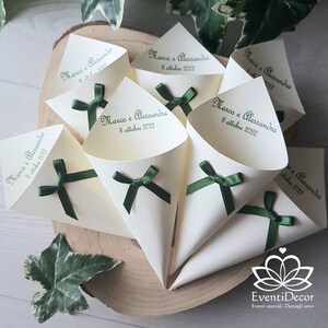 Coni portariso portaconfetti personalizzati con stampa nomi o iniziali ...