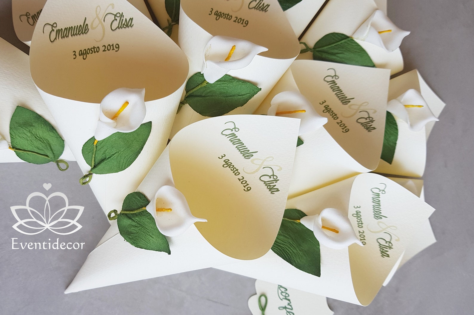 Coni conetti portariso portaconfetti matrimonio con CALLA - Etsy Italia