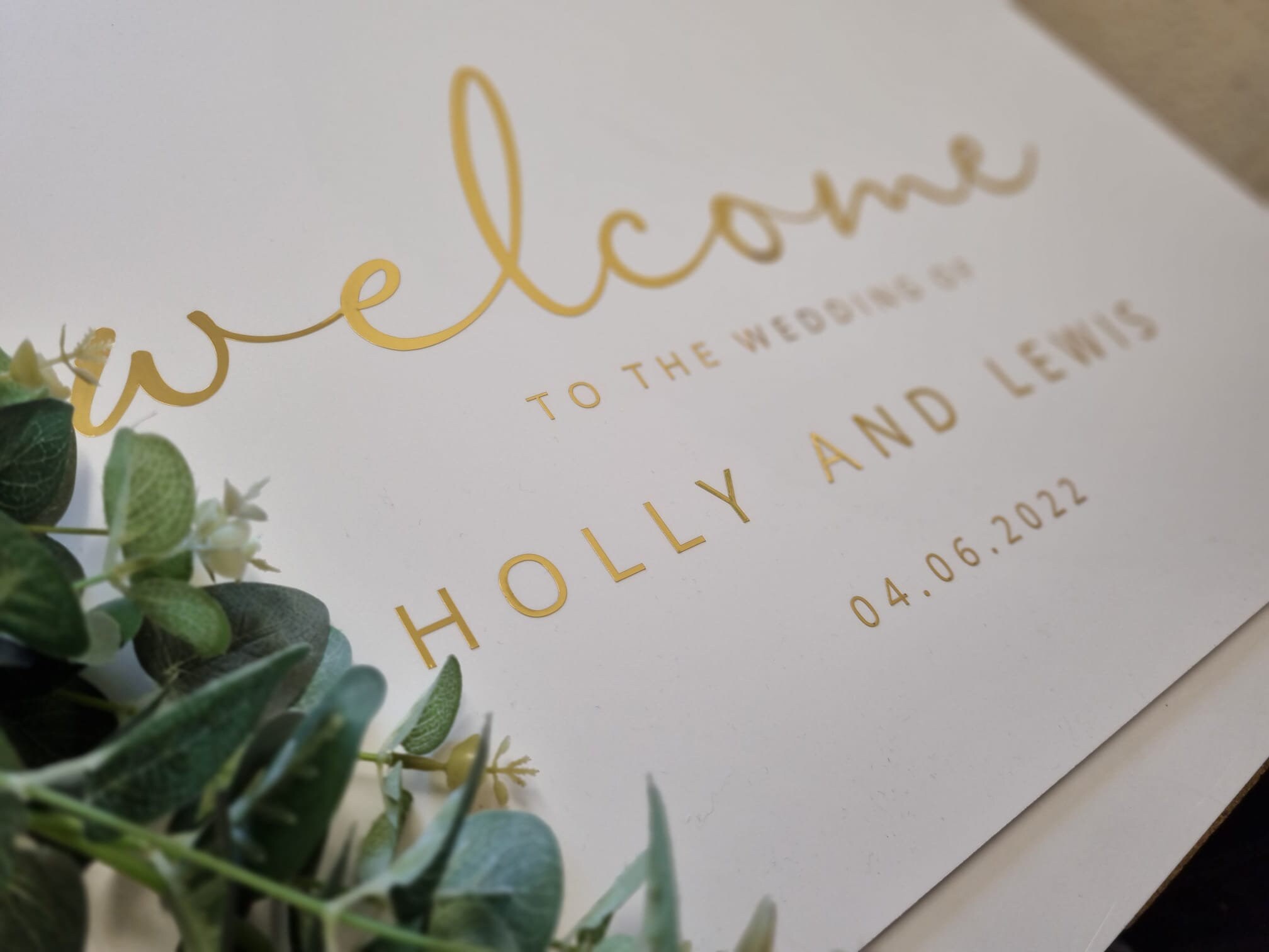 Gold Foil // Welcome Wedding Sign // A1 A2 Sign // Welcome to - Etsy UK