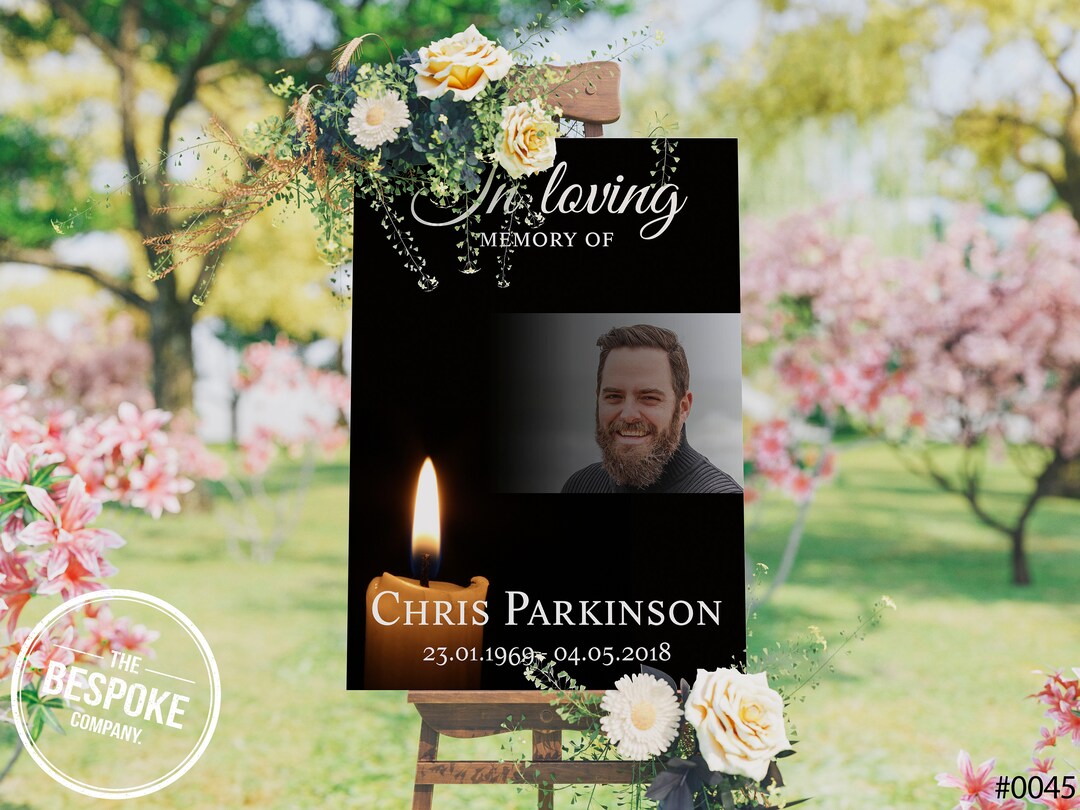Funeral Sign // Memorial Sign // Funeral Photo Board // Printed or ...