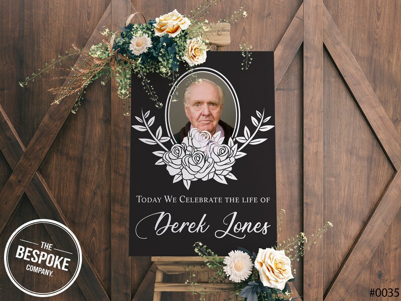 Funeral Sign // Memorial Sign // Funeral Photo Board // - Etsy UK