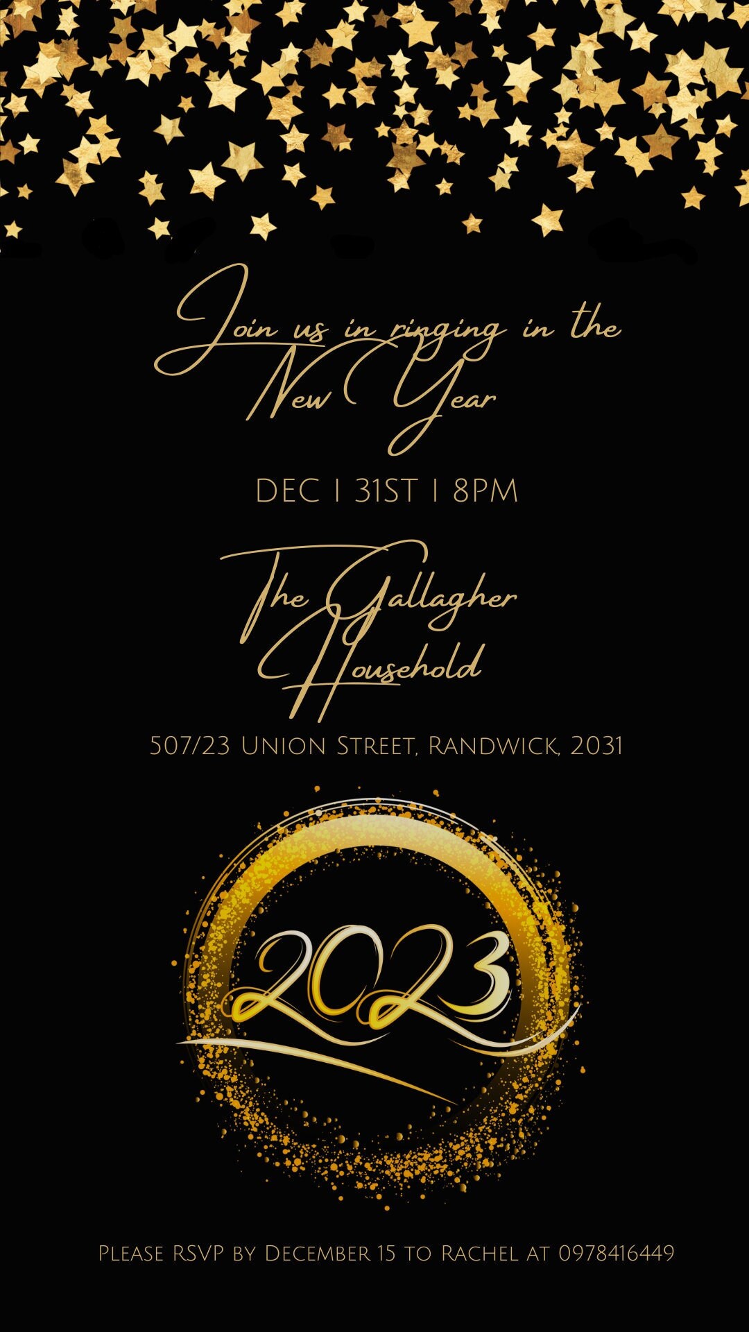 EDITABLE New Year's Party Invitation Template, New Years Party ...