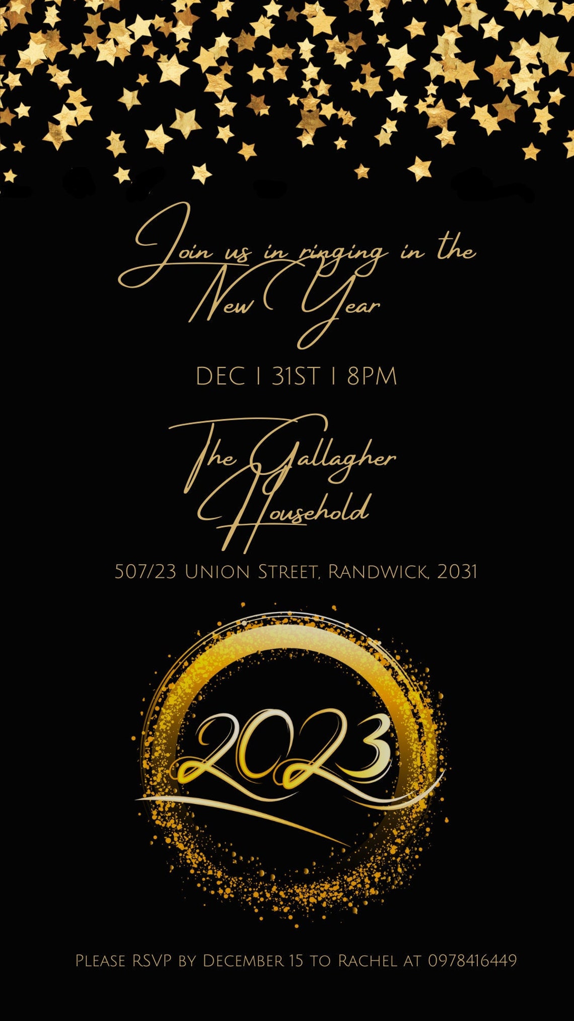 EDITABLE New Year's Party Invitation Template, New Years Party ...