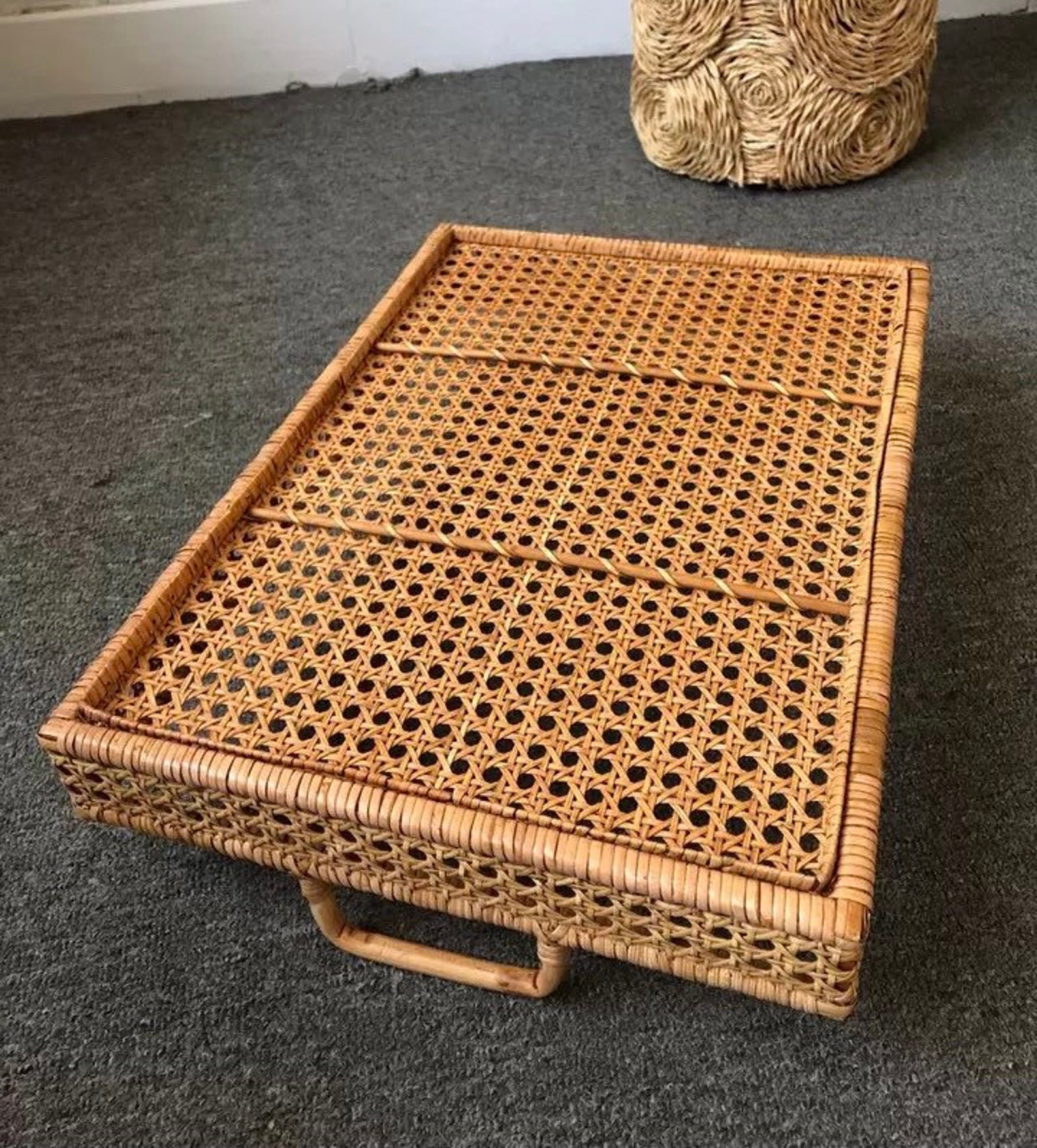 Rattan Rectangle Food Serving Trays Handmade Polygonal - Etsy