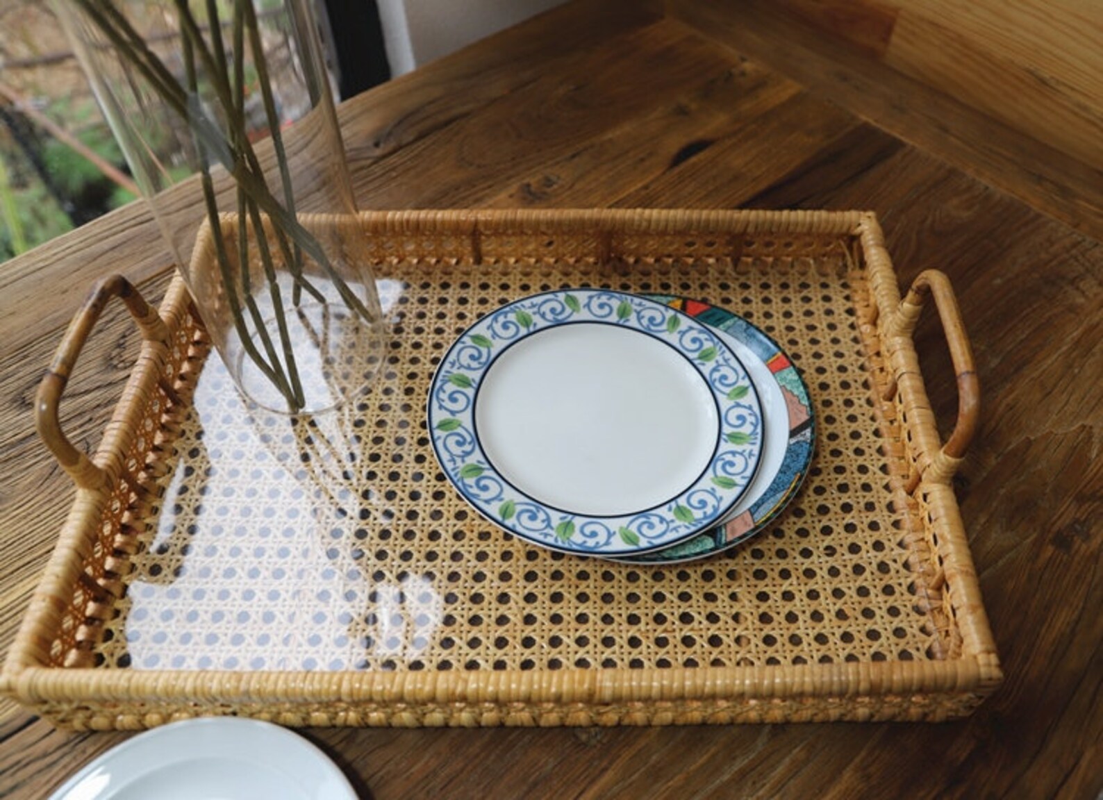 Rattan Rectangle Food Serving Trays Handmade Polygonal - Etsy