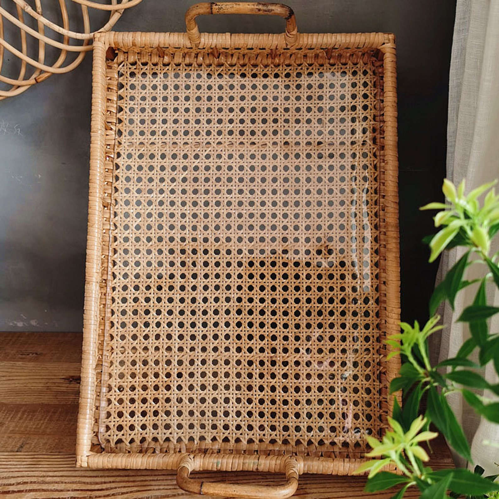 Rattan Rectangle Food Serving Trays Handmade Polygonal - Etsy