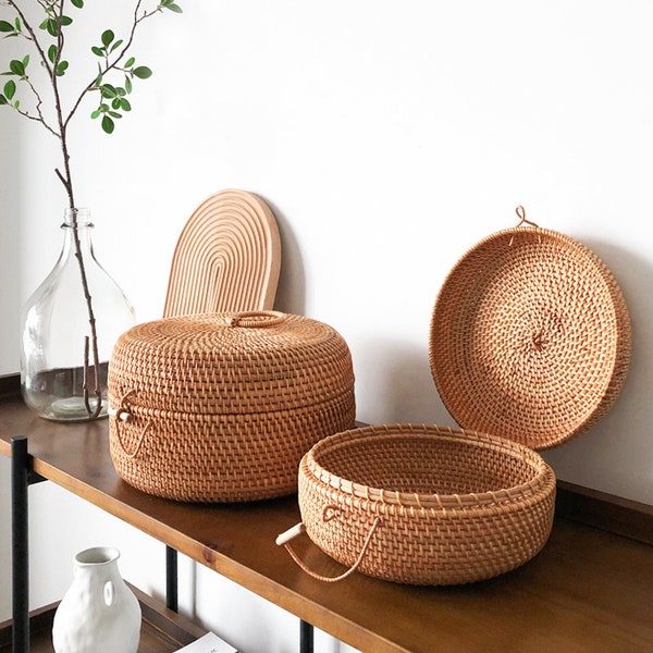 Woven Basket With Handle - Etsy