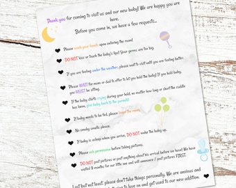 Baby Visiting Rules - Etsy