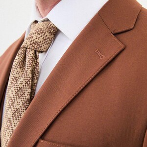 Rust Brown Men 3 Piece Wedding Prom Party Wear Slim Fit Groom Suit ...