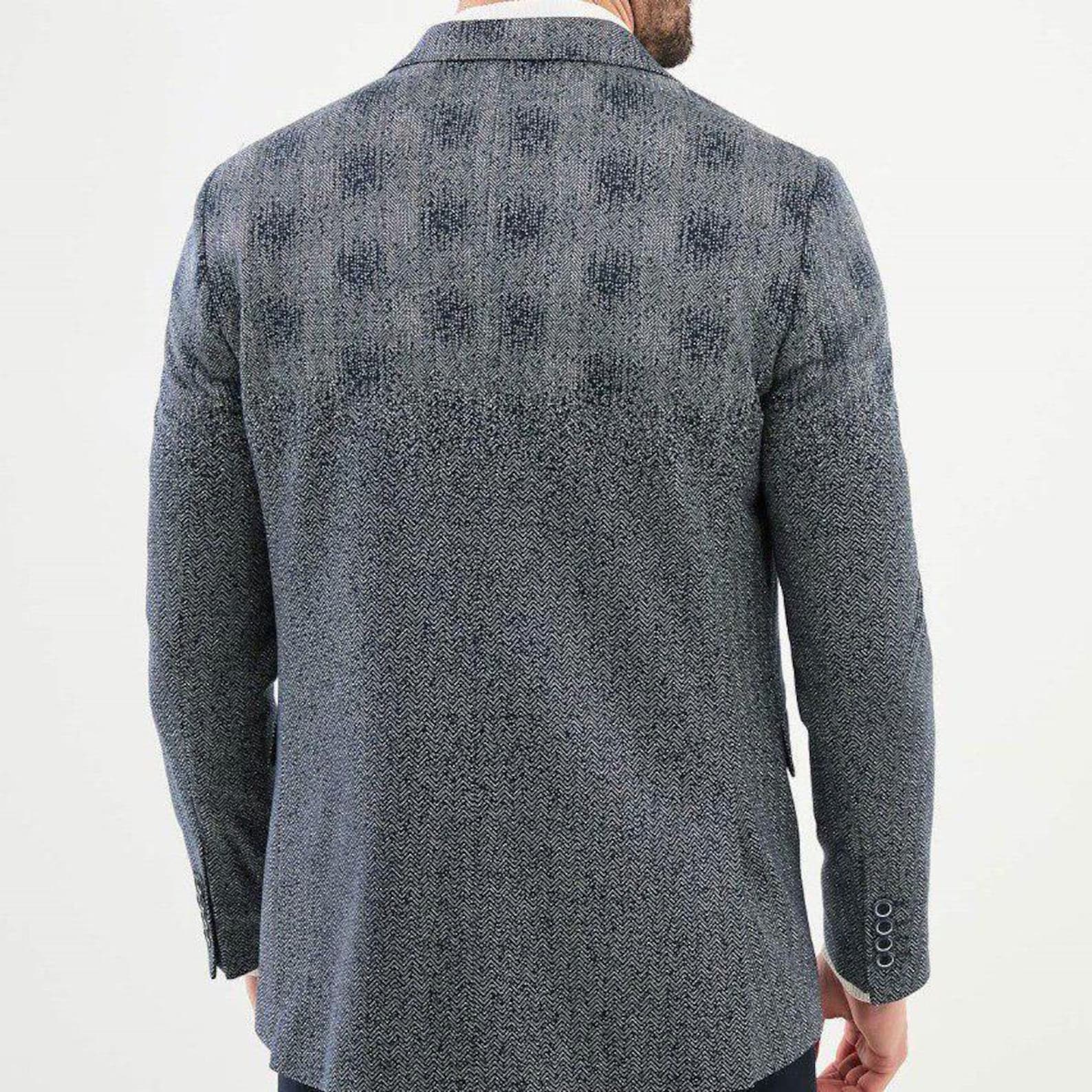 Navy Blue Tailored Checked Blazer Jacket - Etsy