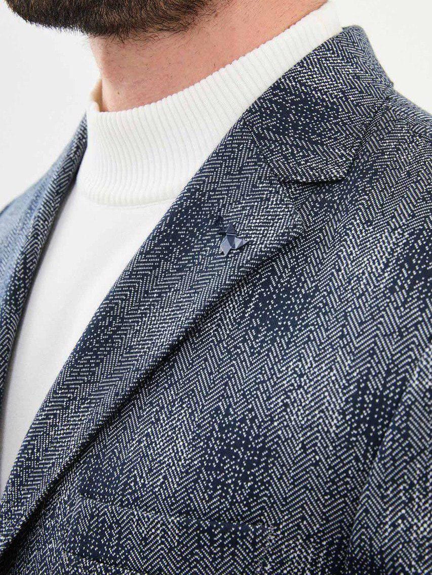 Navy Blue Tailored Checked Blazer Jacket - Etsy