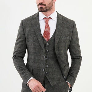 3 Piece Slim Fit Men's Jacket Blazer Vest Pants, Outfit for Party Prom ...