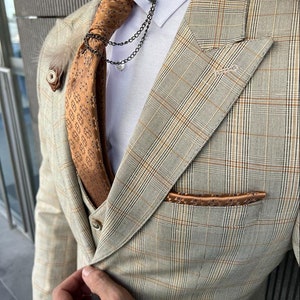 Men Suits Camel Brown 3 Piece Slim Fit Two Button Wedding Groom Party ...