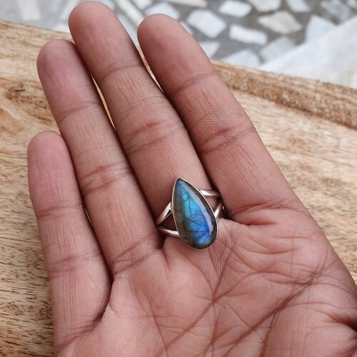 Labradorite Ring Oval 925 Solid Sterling Silver Ring Natural - Etsy
