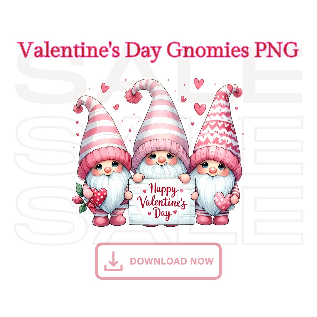 Valentine's Day Gnomies PNG Sublimation Design Bring Love to Your ...